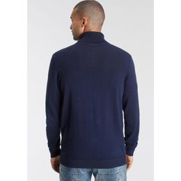 AJC Herren Rollkragenpullover, blau, Basic, Gr. XL, unifarben, Feinstrick, Obermaterial: 50% Baumwolle, 50% Polyacryl, Pullover, mit Rollkragen aus