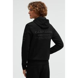 CAMP DAVID Herren Kapuzensweatshirt, schwarz, Gr. S, bedruckt, Jersey, Material: 70% Baumwolle, 30% Polyester, Sweatshirts, mit Taschen