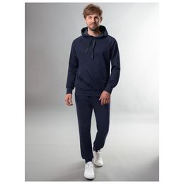 TRIGEMA Herren Jogginganzug "TRIGEMA Jogginganzug aus Biobaumwolle", blau, Gr. L, Single Jersey, 75% Baumwolle (Biobaumwolle kbA), 25% Baumwolle