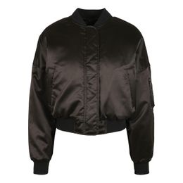 Urban Classics Damen Bomberjacke "Urban Classics Damen Ladies Short Oversized Satin Bomber Jacket"schwarz, Gr. 4XL, unifarben, 98% Polyester, 2%