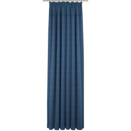 Vorhang WIRTH, B:150cm H:175cm, blau, Jacquard, Baumwolle, Leinen, Modal, Wohnzimmer, Gardinen, "Wiessee"
