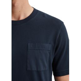 Marc O'Polo MARC O'POLO Herren T-Shirt "aus mittelschwerem Bio-Baumwoll-Jersey", blau, Basic, Gr. XS, unifarben, Obermaterial: 100% Baumwolle, Shirts
