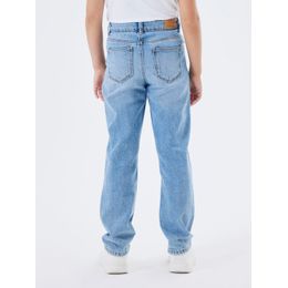 name it M&auml;dchen Straight-Jeans "NKFROSE HW STRAIGHT JEANS 9222-BE NOOS", blau, Gr. 158, unifarben, Denim/Jeans, Obermaterial: 100% Baumwolle, Jeans