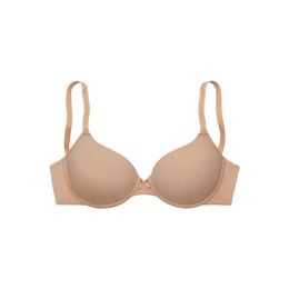 Lascana Damen Schalen-BH "T-Shirt-BH, B&uuml;gel-BH, Ela - perfect basic", Gr. 80, braun, Microtouch, Obermaterial: 82% Polyamid (TACTEL), 18% Elasthan