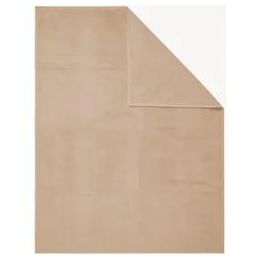 Wohndecke Biederlack Gr. 2, beige (ecru), B:150cm L:220cm, 70% Baumwolle, 30% Polyacryl, Wohndecken, Wohndecke