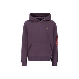 Herren Hoodie "3D Small Logo Hoodie", lila, Gr. L, Alpha Industries, Obermaterial: 80% Baumwolle, 20% Polyester, Sweatshirts