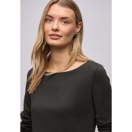Street One Damen Langarmshirt "Style Lanea", schwarz, Gr. 38, Jersey, Obermaterial: 50% Baumwolle, 50% Modal. Futter: 100% Baumwolle, Shirts, mit