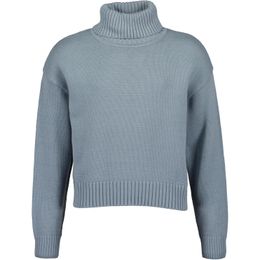Blue Seven Kinder Stehkragenpullover, blau, Gr. 176, unifarben, Strick, Obermaterial: 50% Baumwolle, 50% Polyacryl, Pullover