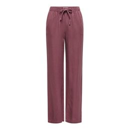Only Damen Schlupfhose "ONLGOA MW LINEN BL PULL-UP PANT CC PNT"rose braun, Gr. XL, unifarben, Web, Obermaterial: 70% Viskose, 30% Leinen, Hosen, mit