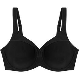 Triumph Damen Minimizer-BH "Modern Soft+Cotton", Gr. 85, schwarz, Microtouch, Obermaterial: 45% Polyamid, 34% Baumwolle, 21% Elasthan, unifarben,