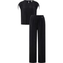 Ragwear Damen Blusenshirt "Verllen Set YOUMODO", schwarz, Basic, Gr. XL, Material: 65% Polyester, 35% Viskose, Shirts, Set aus langer Hose und T-Shirt