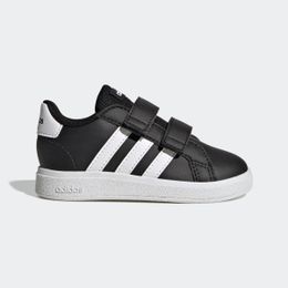 M&auml;dchen Sneaker "GRAND COURT LIFESTYLE HOOK AND LOOP", adidas Sportswear, Gr. 22, wei&szlig;, Synthetik, Textil, Schuhe, f&uuml;r Kinder, Design auf den Spuren