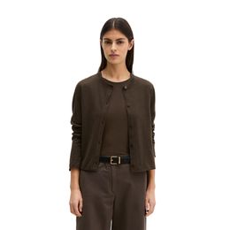 Marc O'Polo MARC O'POLO Damen Cardigan "aus Organic Cotton-Leinen-Mix"burnt coffee, Gr. XS, unifarben, Obermaterial: 90% Baumwolle, 10% Leinen, Strickjacken