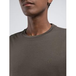 Replay Herren T-Shirt "mit Logostickerei auf der Brust", gr&uuml;n, Gr. M, unifarben, Jersey, Obermaterial: 100% Baumwolle, Shirts
