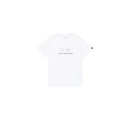 Herren T-Shirt "Basic Mid Logo TPU T-Shirt", wei&szlig;, Gr. XS, Alpha Industries, Obermaterial: 100% Baumwolle, Shirts