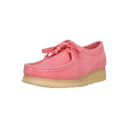 Mokassin Clarks "Wallabee", Damen, Gr. 37, pink, Schuhe Mokassin, aus hochwertigem Veloursleder