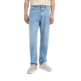 Marc O'Polo MARC O'POLO Herren Regular-fit-Jeans "aus besonders weichem TENCEL Lyocell, Leinen und Bio-Baumwolle"medium blau, Gr. 33, unifarben, Obermaterial: