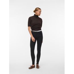 V&eacute;ro Moda VERO MODA Damen Skinny-fit-Jeans "VMLUX NW SUPER S JEANS", schwarz, Basic, Gr. M, Denim/Jeans, Obermaterial: 90% Modal, 7% Polyester, 3% Elasthan,