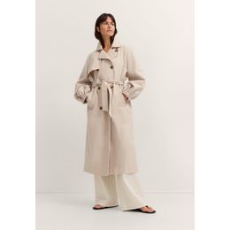 Trenchcoat Bugatti "Regular Fit", Damen, Gr. 40, beige (30, beige), 65% Baumwolle, 35% Polyester, unifarben, regular fit, M&auml;ntel, wasserabweisend mit Bindeg&uuml;rtel