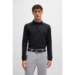 BOSS Herren Lederg&uuml;rtel, schwarz, Gr. 115, unifarben, Leder, G&uuml;rtel, aus Nappaleder mit BOSS Logo-Dornschliesse