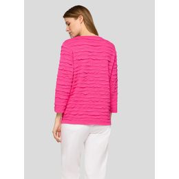 Rabe Damen 3/4-Arm-Shirt, pink, Gr. 38, Strukturmuster, Jersey, Obermaterial: 68% Viskose, 28% Polyester, 4% Elasthan, Shirts, mit Struktur Muster