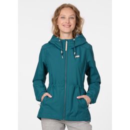 Ragwear Damen Parka "DANKKA", gr&uuml;n, Gr. XL, unifarben mit Farbeinsatz, Web, Obermaterial: 100% Polyester, Jacken, Mit Kordelzug, gebl&uuml;mtem Futter und