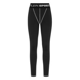 Plein Sport Damen Leggings "Sportleggings", schwarz, Gr. M, Obermaterial: 90% Polyester, 10% Elasthan, Hosen