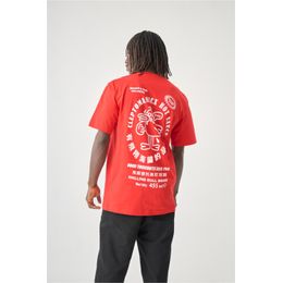 Cleptomanicx Herren T-Shirt, rot, Gr. S, bedruckt, 100% Baumwolle, Shirts, mit gro&szlig;em R&uuml;ckenprint