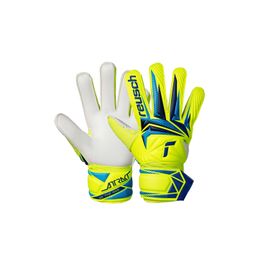Reusch Kinder Torwarthandschuhe "Attrakt Solid Junior"gelb, blau, Gr. 4, 29% Polyester, 5% Polyurethan, 1% Baumwolle, Handschuhe, mit