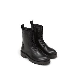 Marc O'Polo MARC O'POLO Damen Schn&uuml;rstiefelette "PHIA", Gr. 40schwarz, Glattleder, unifarben, Schuhe, Schn&uuml;rboots, Blockabsatz, mit Anziehlasche