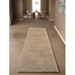 Wollteppich Mono Beige 80x300 cm - Naturfaserteppich aus Wolle