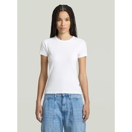 G-Star Raw T-Shirt G-STAR "Rib Cap Sleeve T-Shirt", Damen, Gr. XL, wei&szlig;, Obermaterial: 94% Baumwolle, 6% Elasthan, Shirts T-Shirt