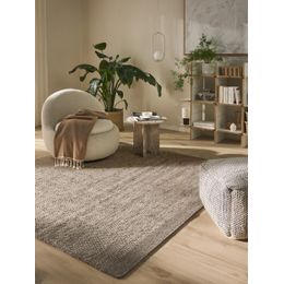 Wollteppich Rocco Taupe 200x200 cm - Naturfaserteppich aus Wolle