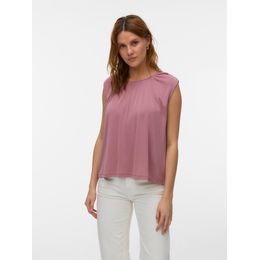 V&eacute;ro Moda Shirttop VERO MODA "VMFILLI SL TOP JRS NOOS", Damen, Gr. L, rosa (nostalgia rose), Jersey, Obermaterial: 70% Modal, 30% Polyester, unifarben, normal, Rundhals, Tops Shirttop, Materialmix
