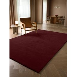 Wollteppich Mono Rot 160x230 cm - Naturfaserteppich aus Wolle