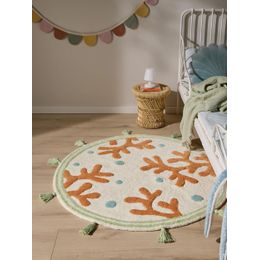 Lytte Waschbarer Kinderteppich Marine Multicolor/Wei&szlig; &oslash; 100 cm rund - Waschbarer Teppich f&uuml;r Kinderzimmer