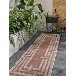 benuta Nest In- & Outdoor-L&auml;ufer Bronco Terracotta 80x250 cm - Teppich f&uuml;r Balkon, Terrasse & Garten