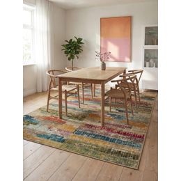 Kurzflor Teppich Casa Multicolor 160x230 cm - Bunter Teppich f&uuml;r Wohnzimmer