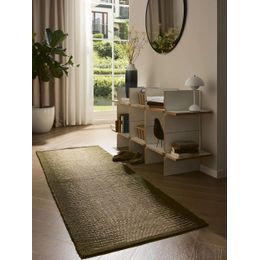 benuta Pure Juteteppich Tulsi Gr&uuml;n 70x200 cm - Naturfaserteppich aus Jute