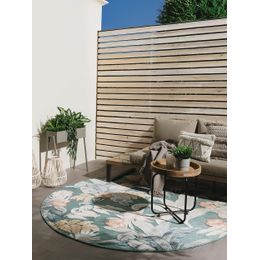 benuta Basic In- & Outdoor-Teppich Flora Multicolor &oslash; 200 cm - Teppich f&uuml;r Balkon, Terrasse & Garten