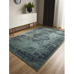 benuta Basic Teppich Suki T&uuml;rkis 60x120 cm - Vintage-Stil Teppich im Used-Look