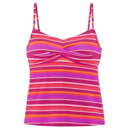 s.Oliver Damen B&uuml;gel-Tankini-Top "Fun", pink, Gr. 38, gestreift, Recycling-Polyamid, Bikini-Oberteile, im trendigen Streifen-Design