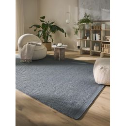 benuta Pure Wollteppich Rocco Blau 120x170 cm - Naturfaserteppich aus Wolle
