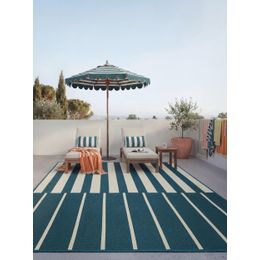 benuta Nest In- & Outdoor-Teppich Reed Petrol 160x235 cm - Teppich f&uuml;r Balkon, Terrasse & Garten