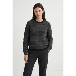 V&eacute;ro Moda VERO MODA Damen Strickpullover "VMLEO LS O-NECK PULLOVER BF", grau, Gr. XL, unifarben, Strick, Obermaterial: 60% Polyester, 40% Viskose, Pullover