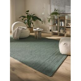 benuta Pure Wollteppich Rocco Gr&uuml;n 120x170 cm - Naturfaserteppich aus Wolle