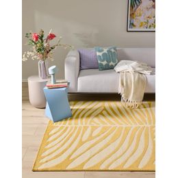 Kurzflor Teppich Cini Gelb 160x230 cm - Moderner Kurzflor-Teppich f&uuml;r Wohnzimmer