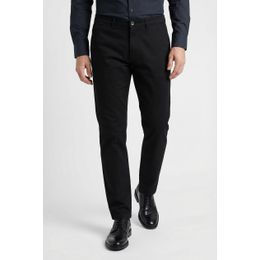 OLYMP Herren Chinohose "ARONA"schwarz, Gr. 33, unifarben, Web, Obermaterial: 67% Baumwolle, 24% Lyocell, 7% Polyester, 2% Elasthan, Hosen, slim fit