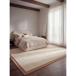Wollteppich Franco Cream/Rosa 120x170 cm - Naturfaserteppich aus Wolle