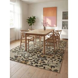 Kurzflor Teppich Casa Blau/Gr&uuml;n 140x200 cm - Moderner Kurzflor-Teppich f&uuml;r Wohnzimmer
